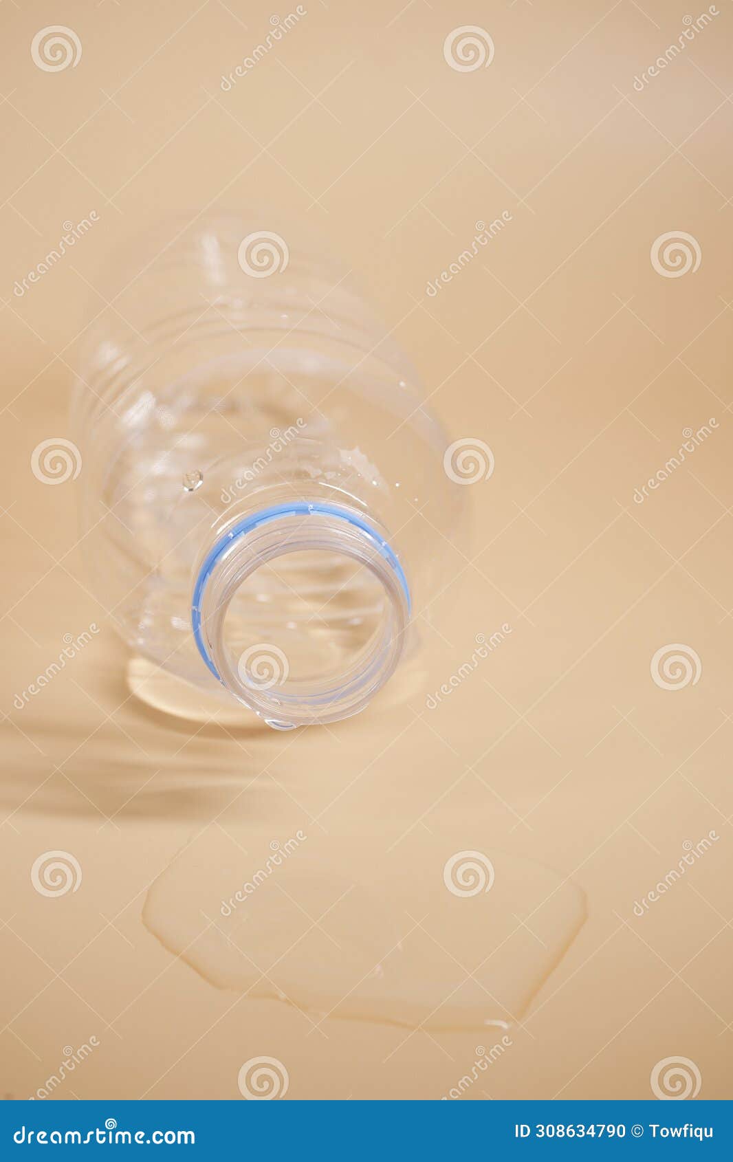 Top View of a Bottle of Water Spilled on a Floor , Stock Photo - Image ...