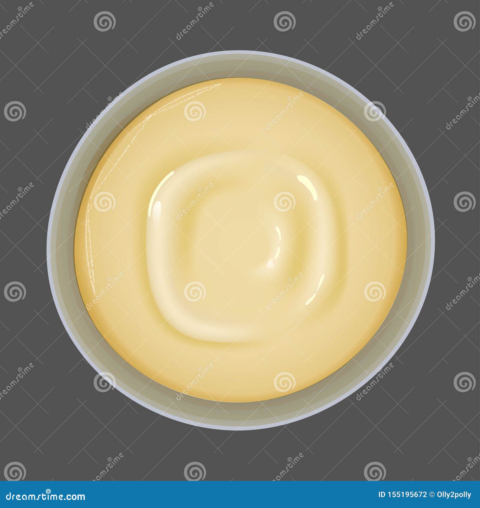 Top View of Bowl with Homemade Pudding Stock Illustration ...