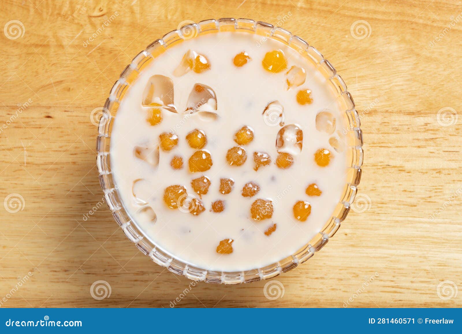 Bowl of Milktea Flavor Syrup with Tapioca Balls Stock Image - Image of ...