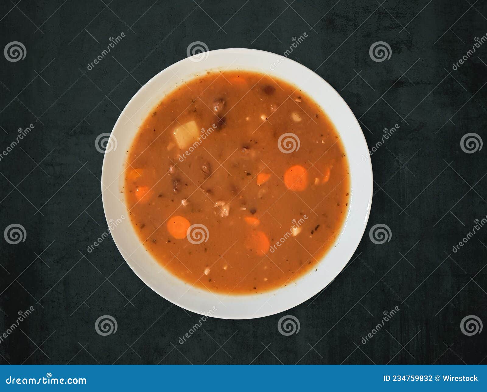 Top View of a Bowl of Soup on the Table Stock Photo - Image of dinner ...