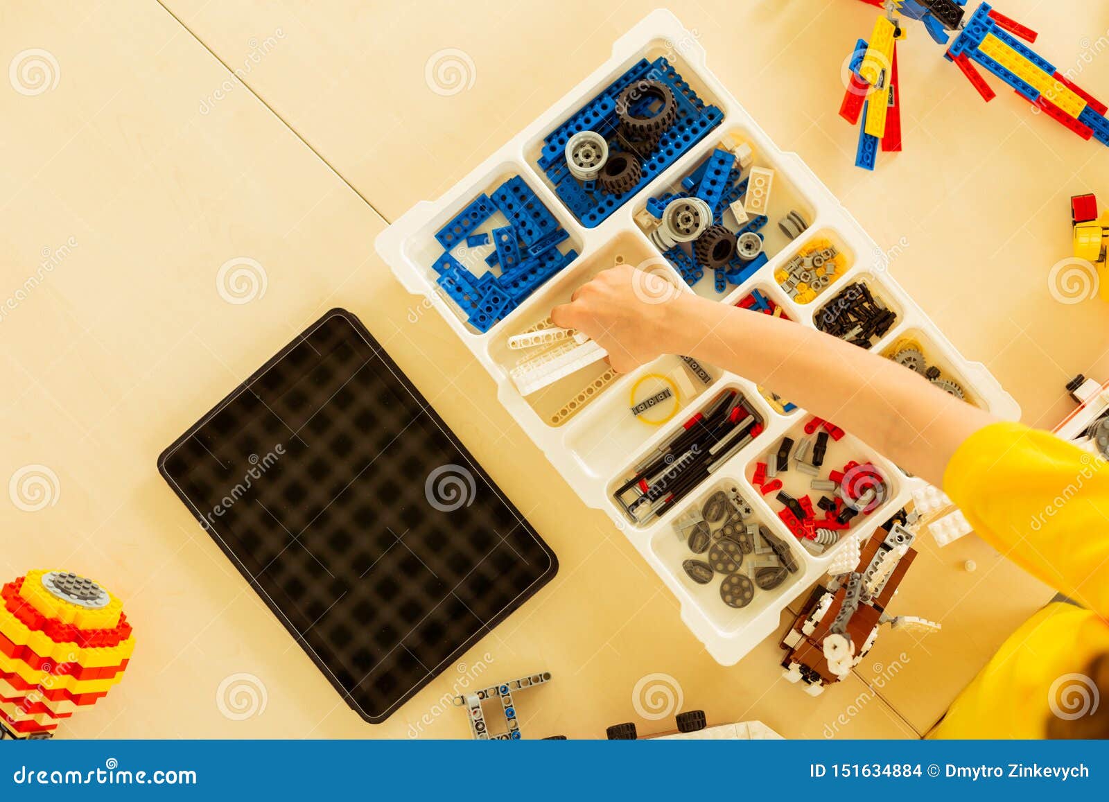 Top View of a Box with Different Details Stock Photo - Image of ...