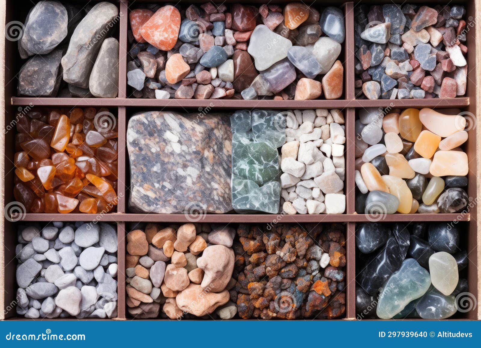 A Top View of a Box of Rock Samples Stock Photo - Image of research ...