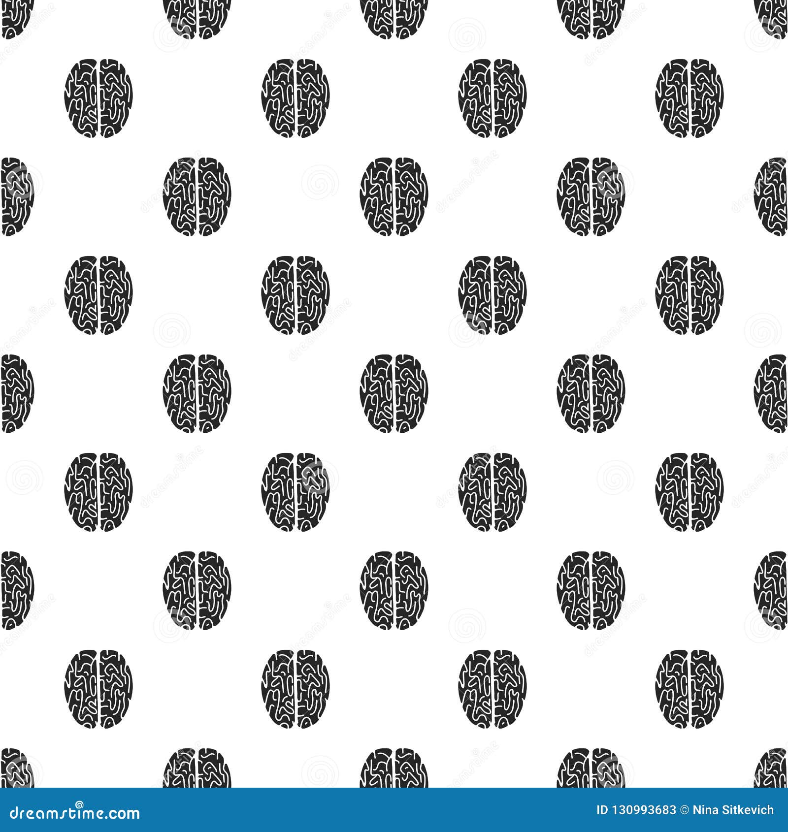 Top View Brain Pattern Seamless Stock Vector - Illustration of mind ...
