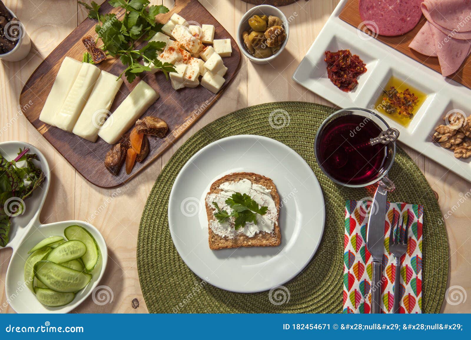 Top View of a Breakfast Table Stock Image - Image of home, health ...