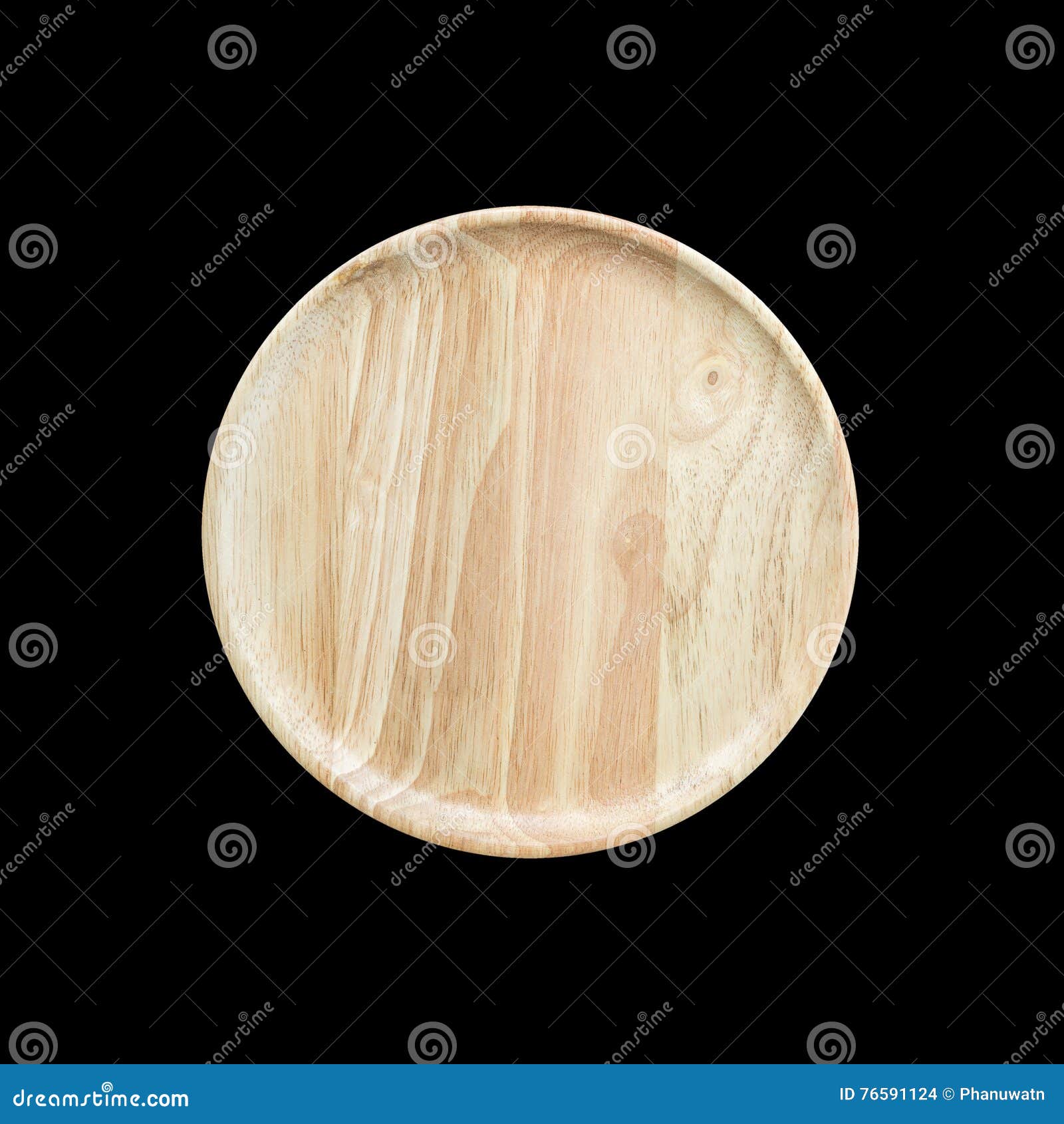 Top View Bright Empty Wooden Dish Isolated on White. Saved with Stock ...