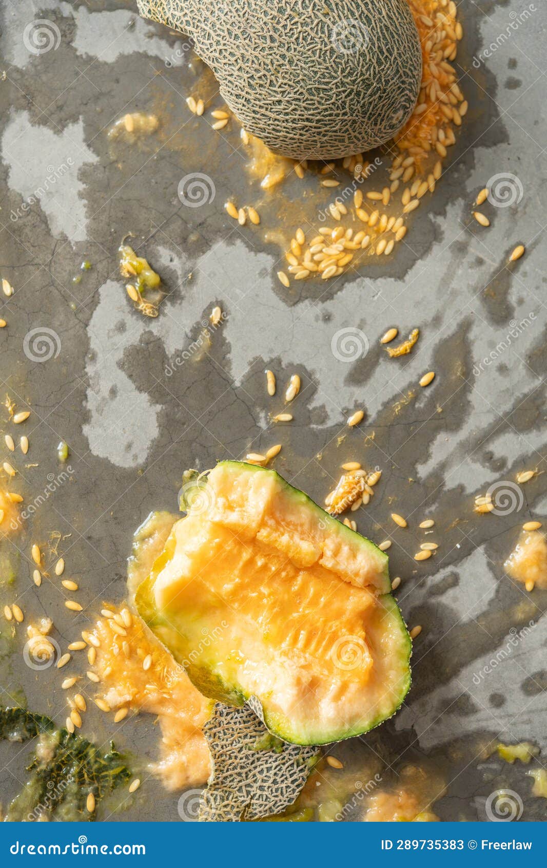 Broken Hami Melon on the Ground Vertical Composition Stock Image ...