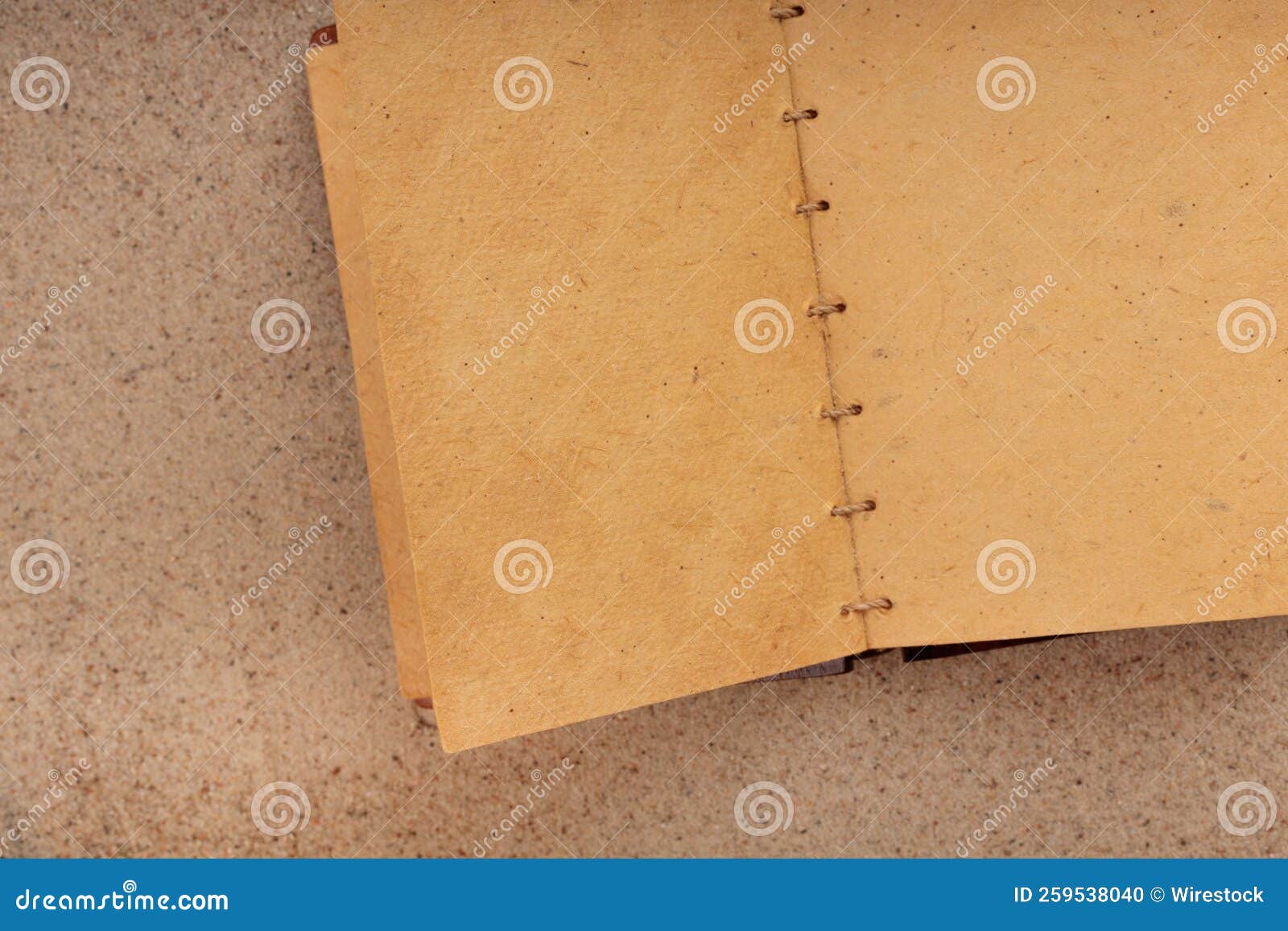 Top View of a Brown Clear Notebook on the Sand Stock Photo - Image of ...