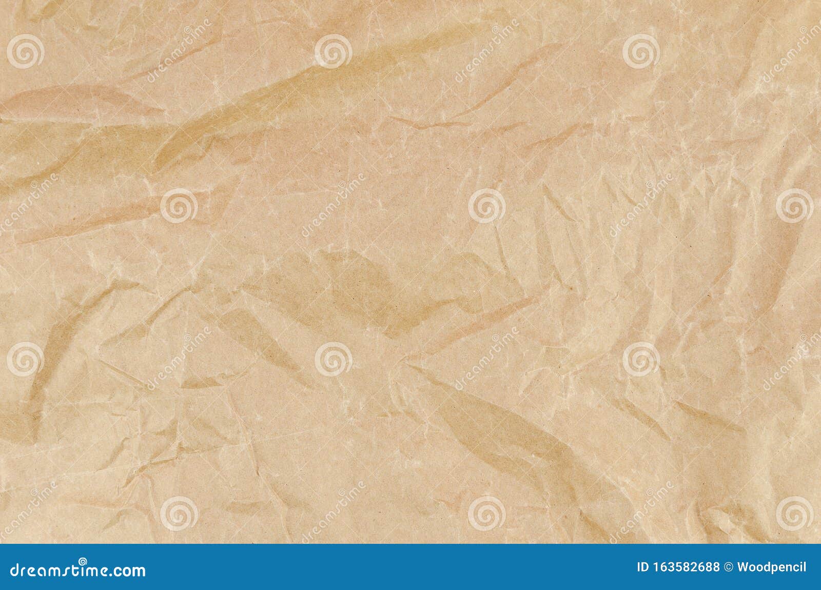 Top View Brown Crumpled Baking Paper Background Texture Stock Photo ...