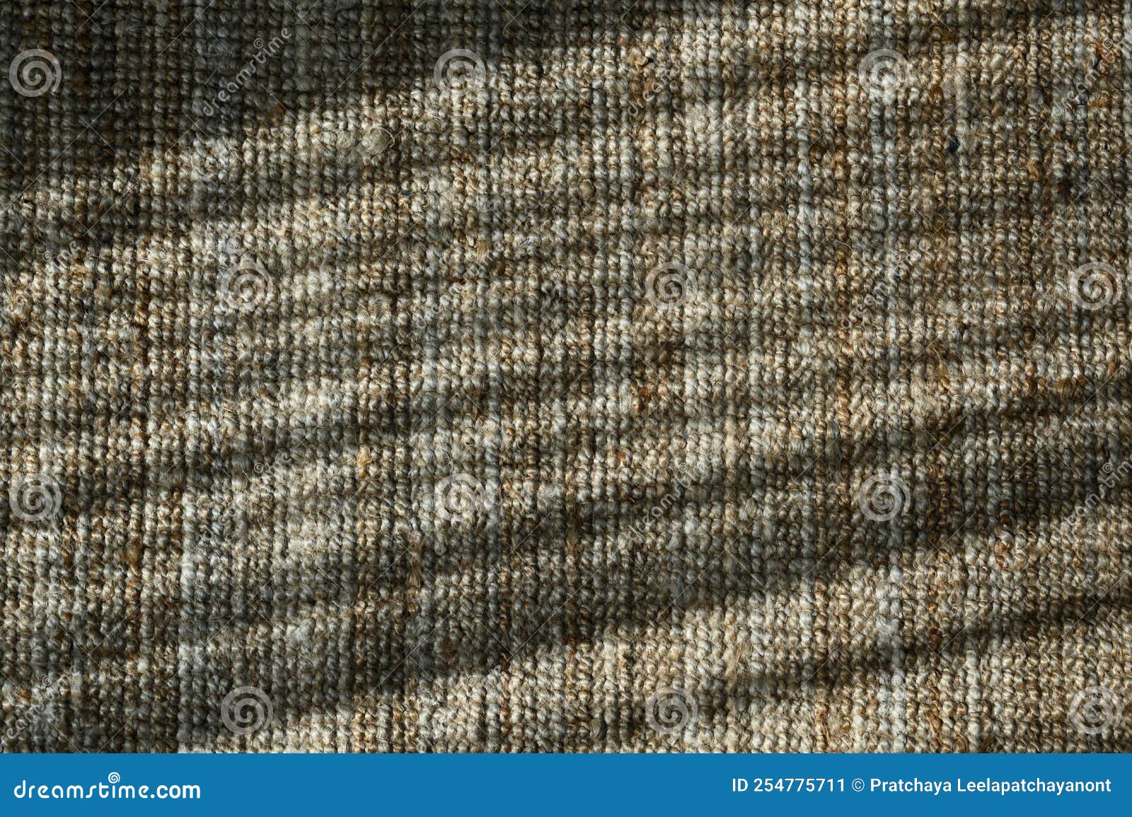 Top View of Brown Knitted Doormat with Sunlight and Shadow. Fabric Mat ...