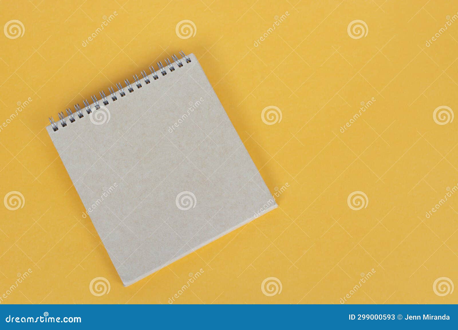 Top View of Brown Notepad on Yellow Background. Copy Space Stock Image ...