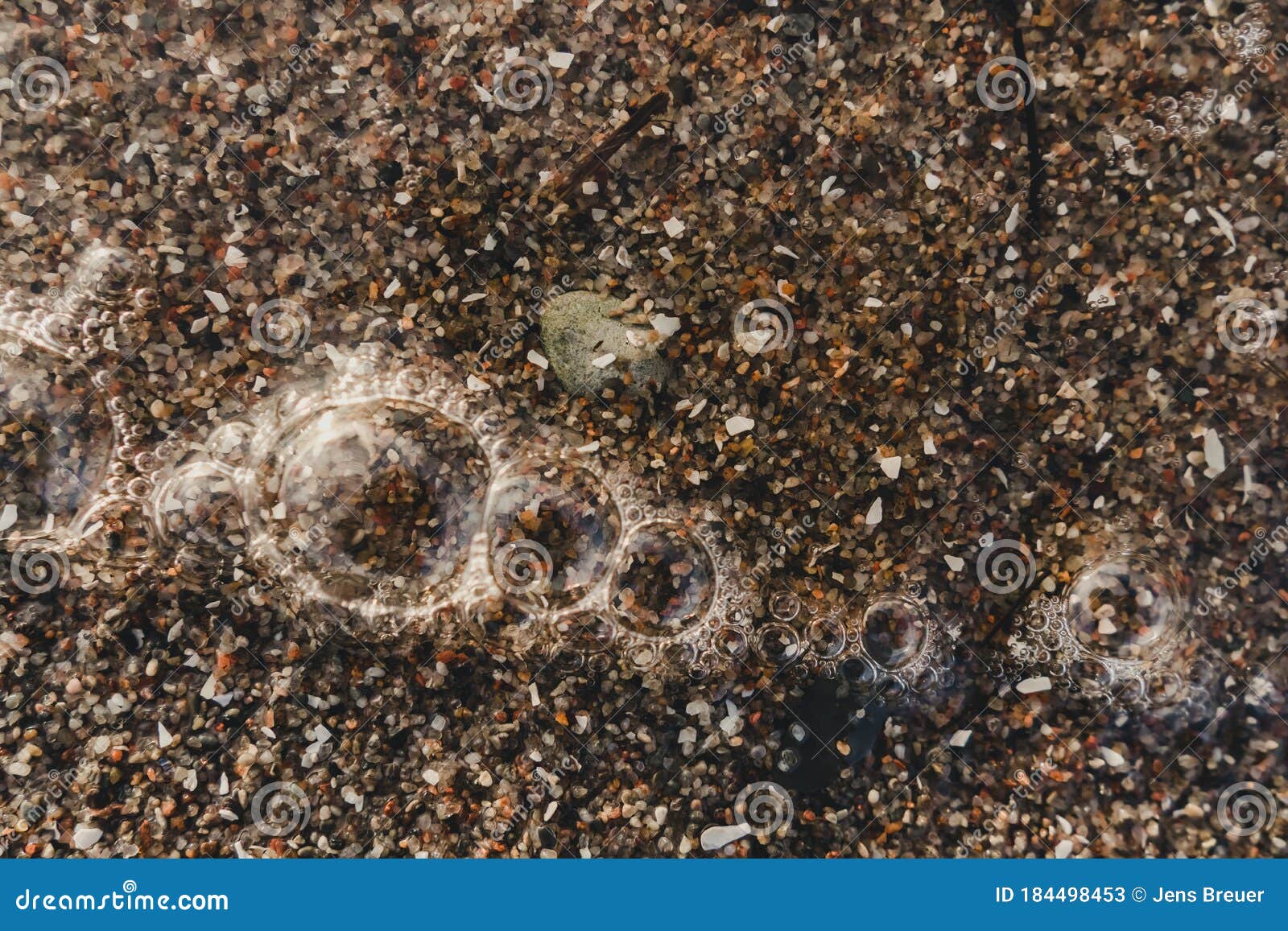 Bubbles Produced by Waves on the Sandy Beach Photographed from Top ...