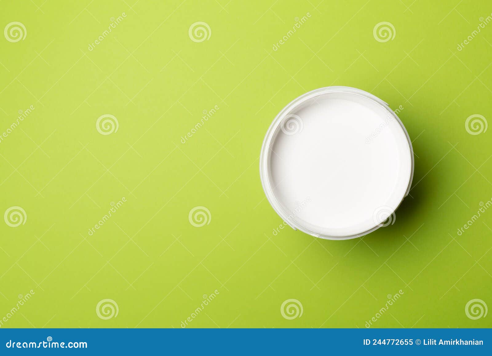Top View of Bucket with Paint on Color Background Stock Image - Image ...