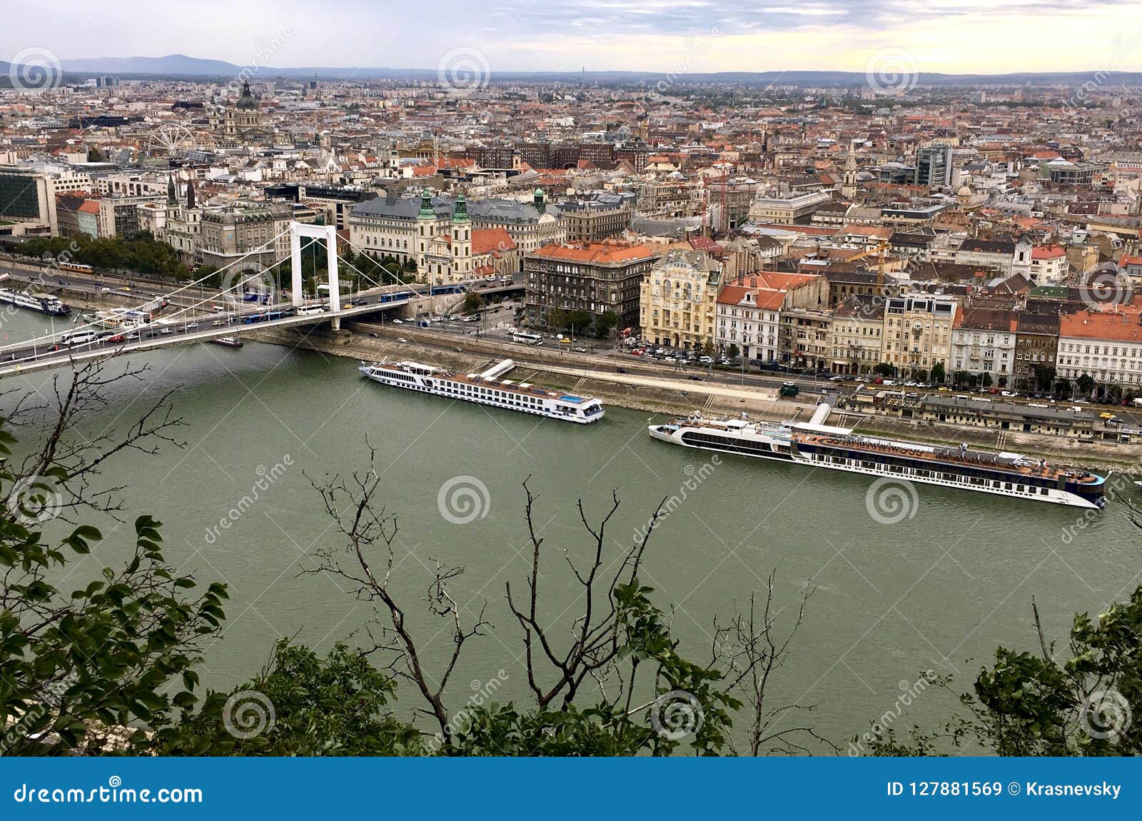Top View of Budapest Downtown at Cloudy Day Stock Image - Image of ...