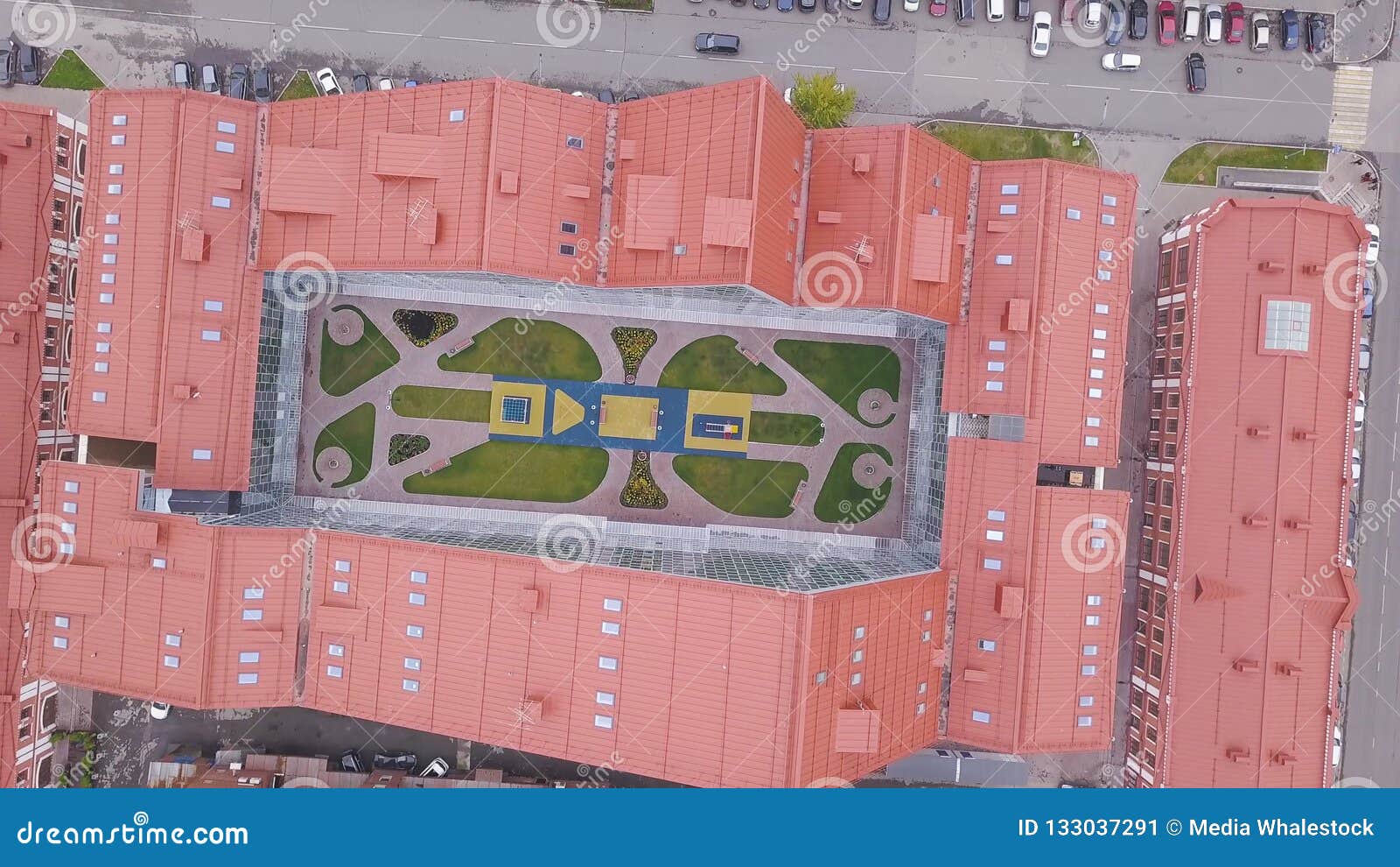 Top View of Building with Open Space in Center. Clip Stock Image ...