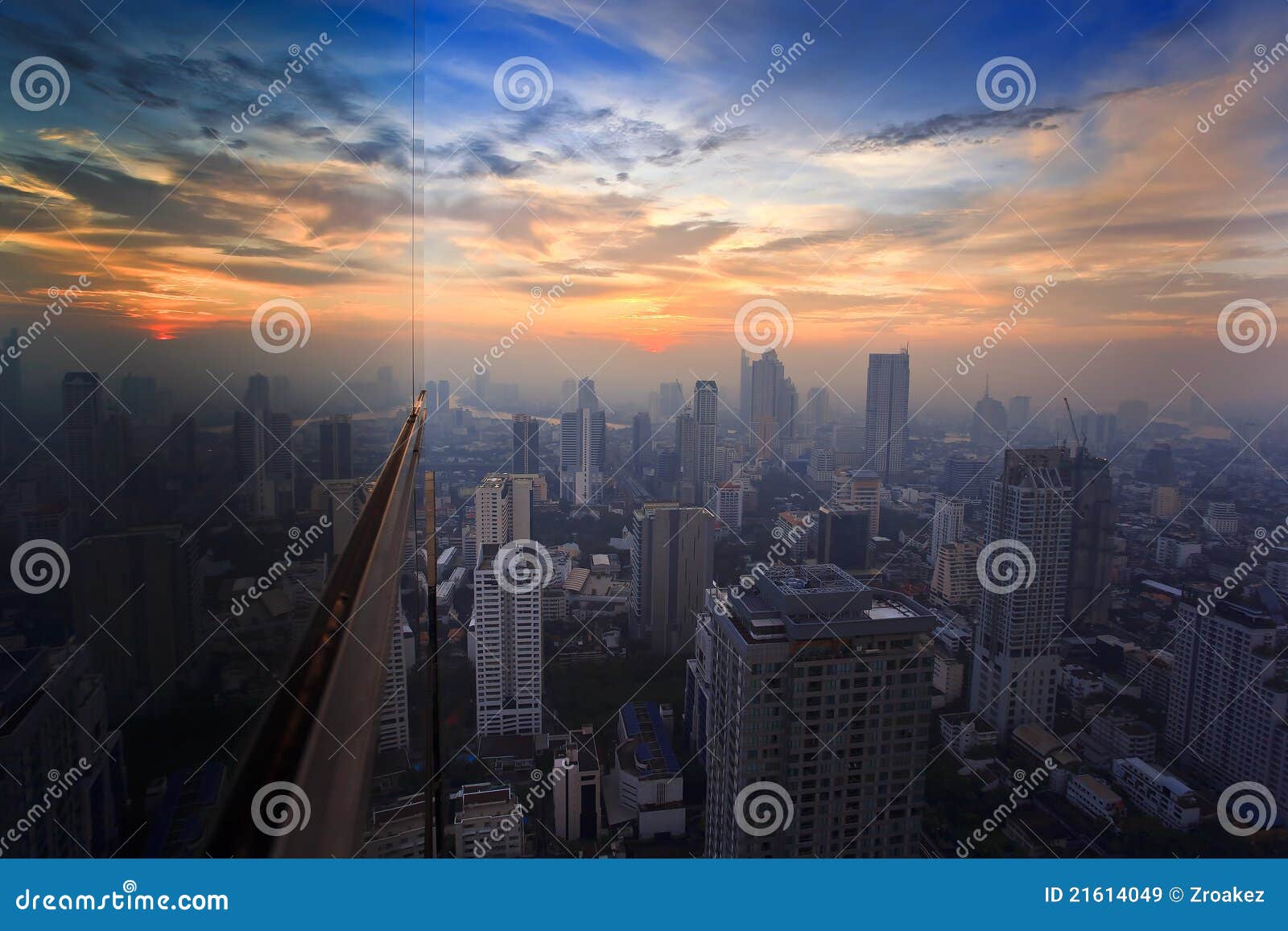 Top View Building Sunset Time Stock Image - Image of office, china ...