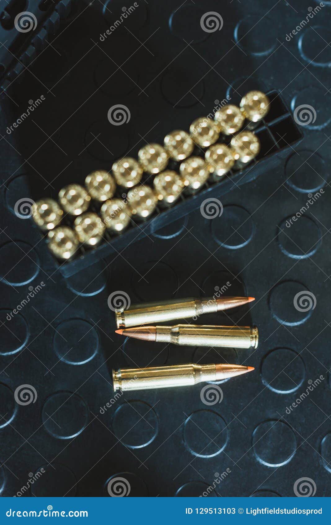 Top view of bullets stock image. Image of golden, dark - 129513103