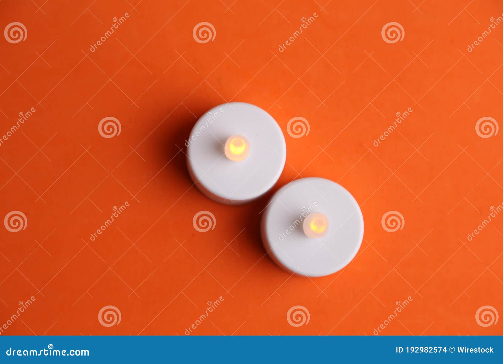 Top View of the Burning Plastic Candles Stock Photo - Image of burn ...