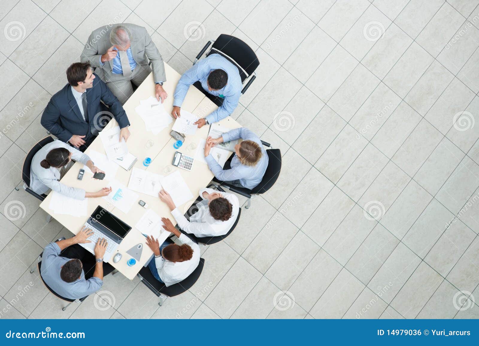 Top View of a Business Meeting in Progress Stock Photo - Image of group ...
