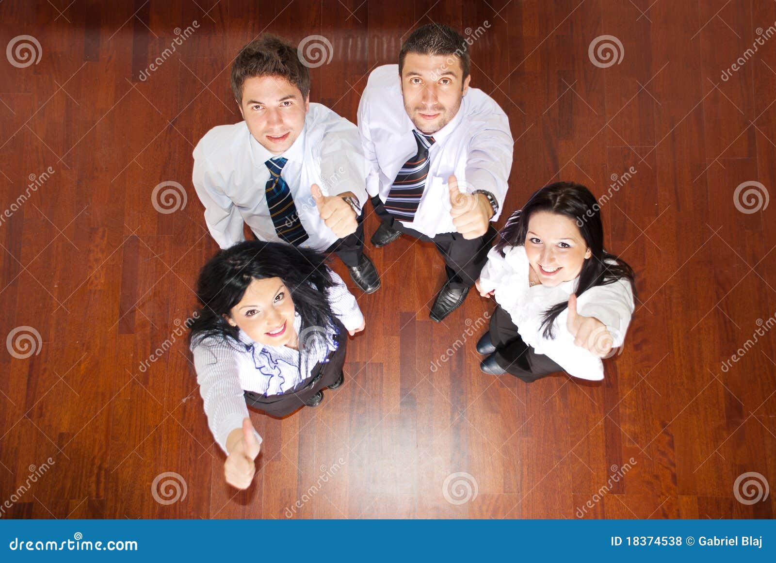 Top View of Business People Giving Thumbs Stock Photo - Image of ...