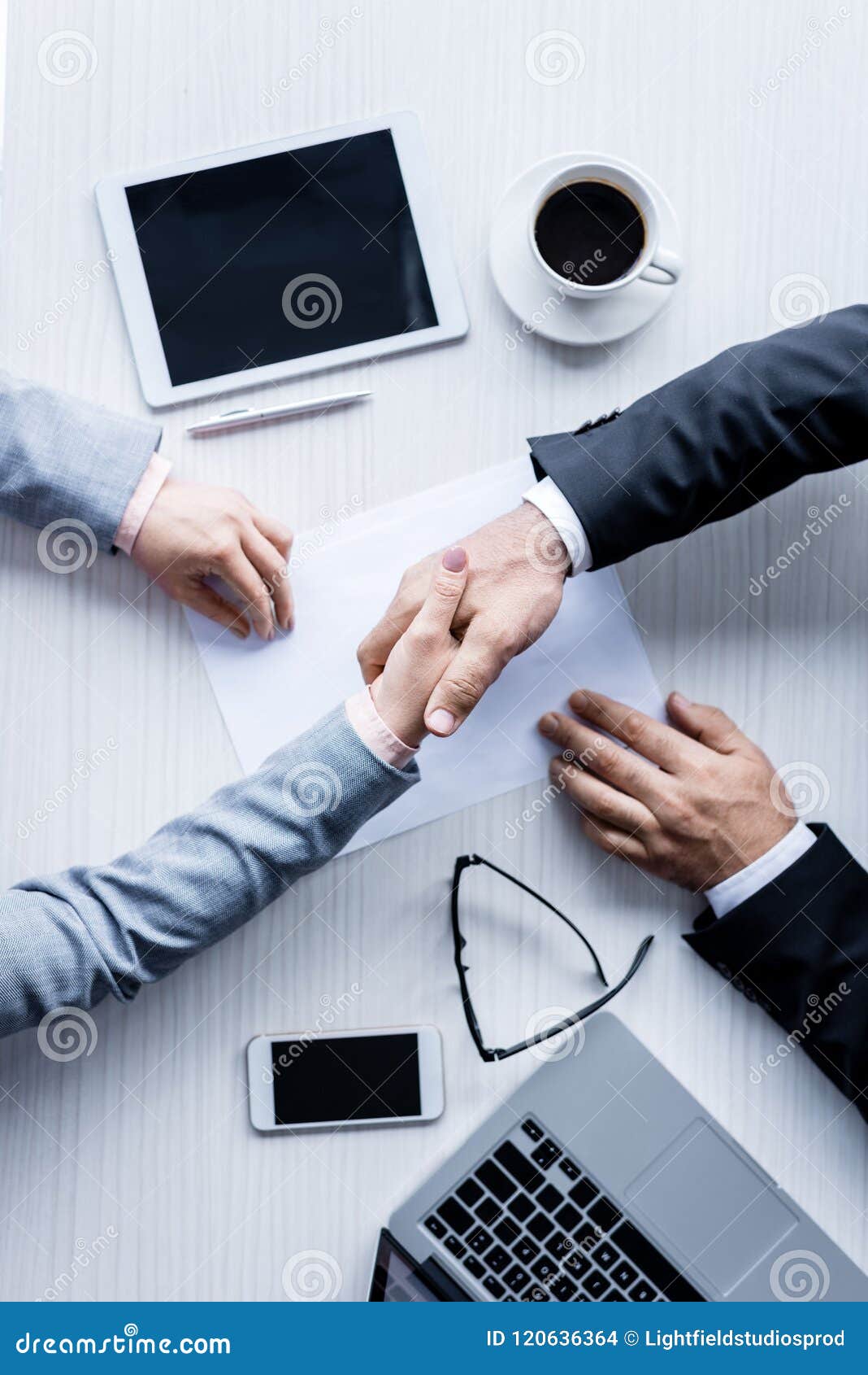 Top View of Business People Shaking Hands Stock Photo - Image of ...