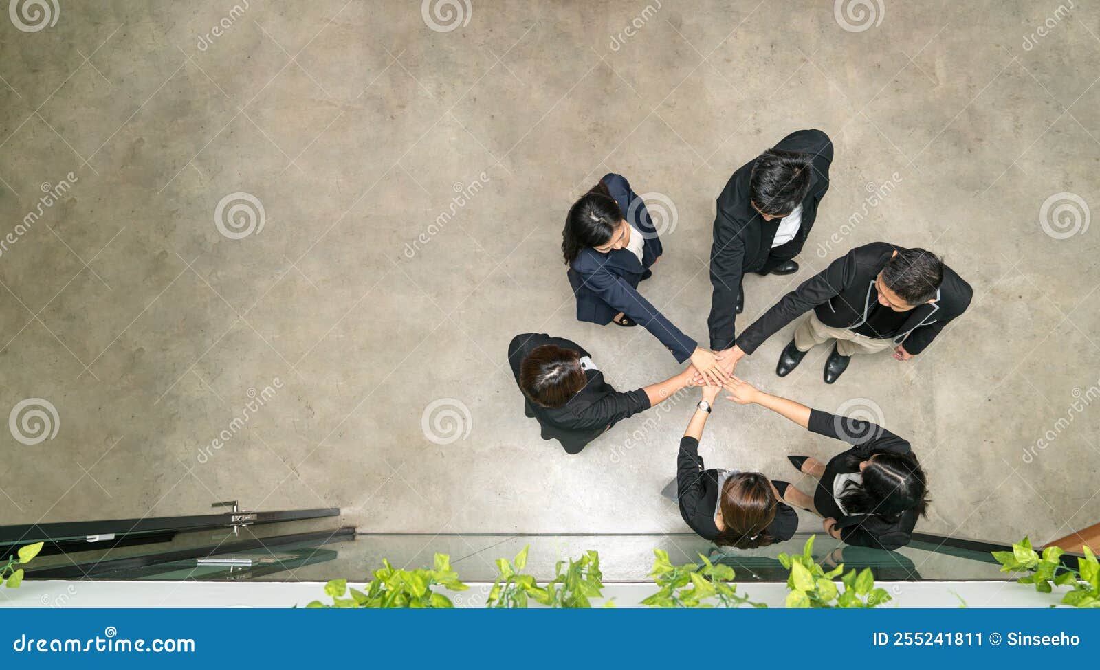 Top View of Business People Stack Hands, Symbolizing Unity and Teamwork ...
