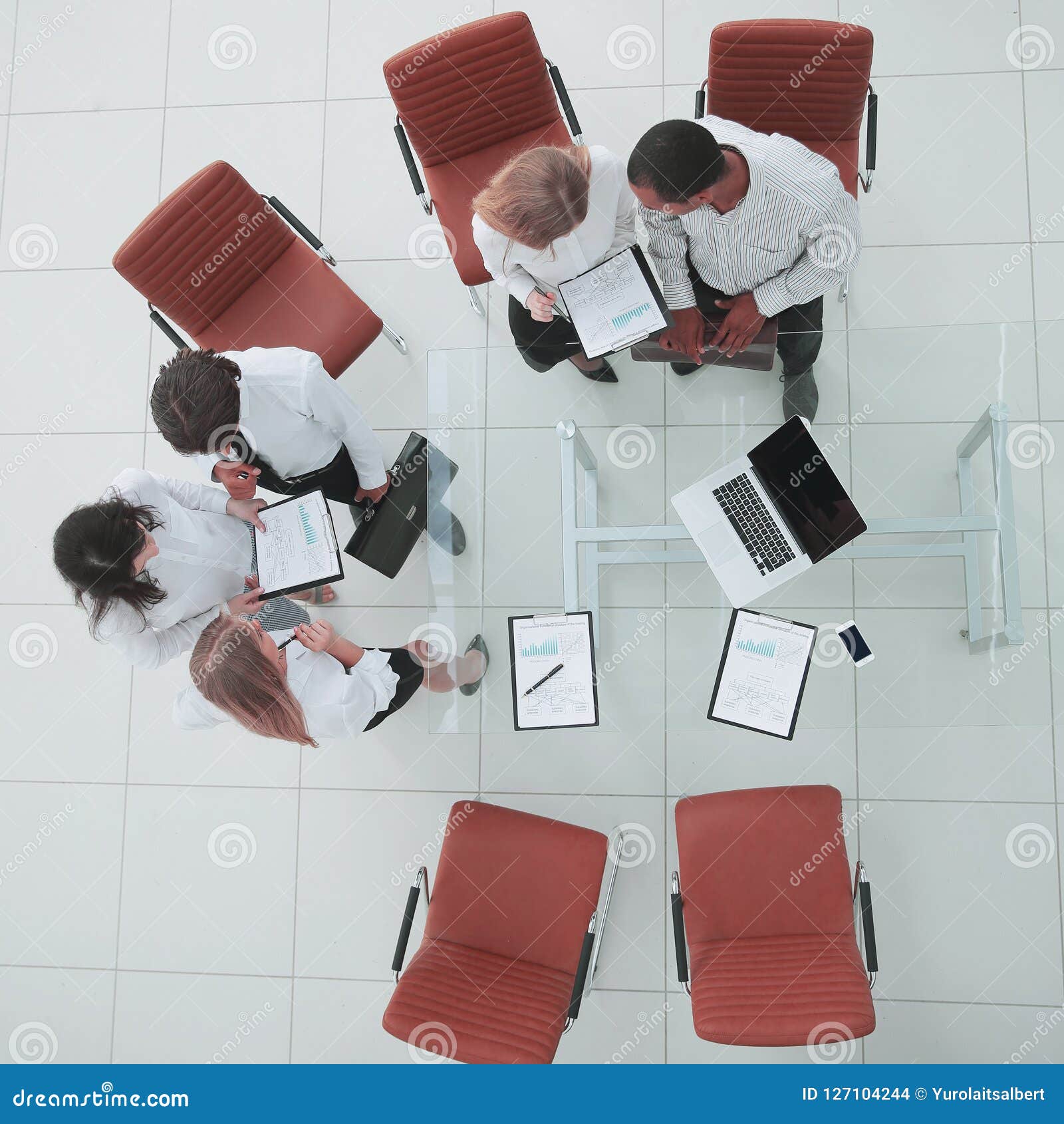 Top View.the Business Team before the Meeting Stock Photo - Image of ...
