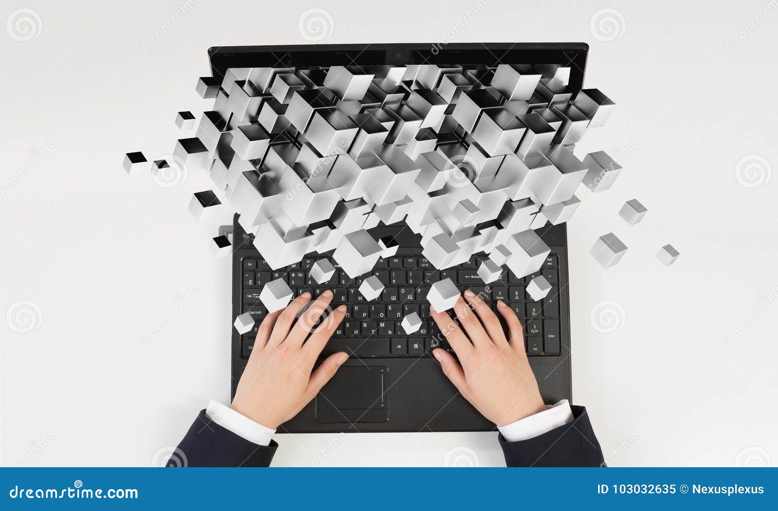 Process of New Technologies Intergration. Mixed Media Stock Image ...