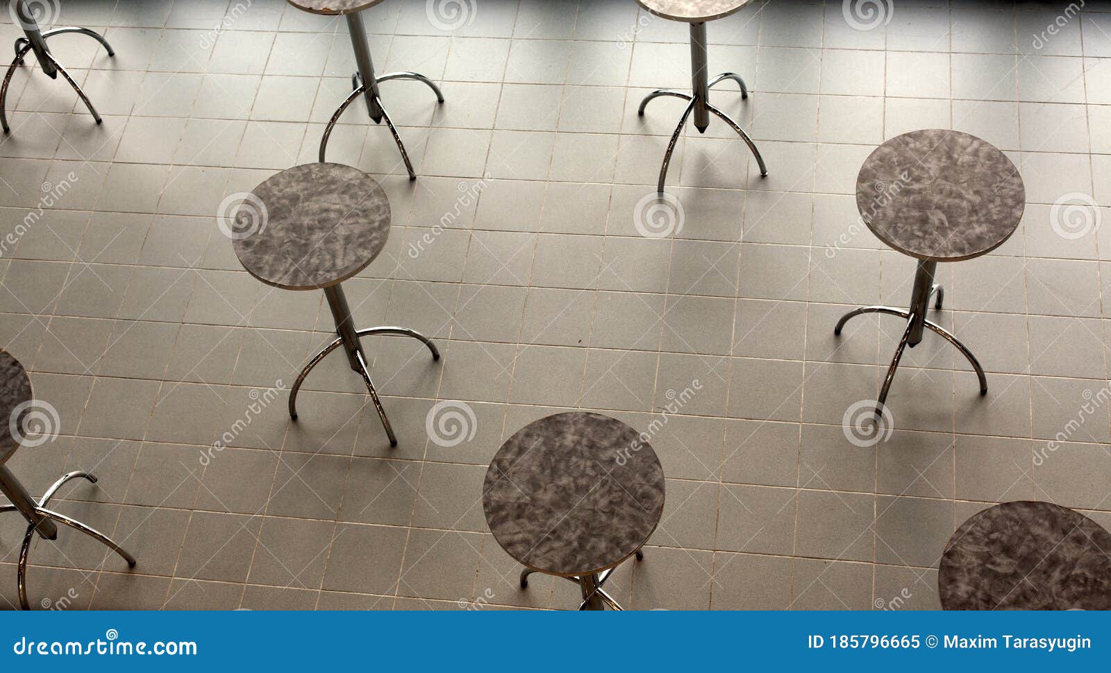 Top View of Cafe Interior with Armchairs and Round Tables Stock Image ...