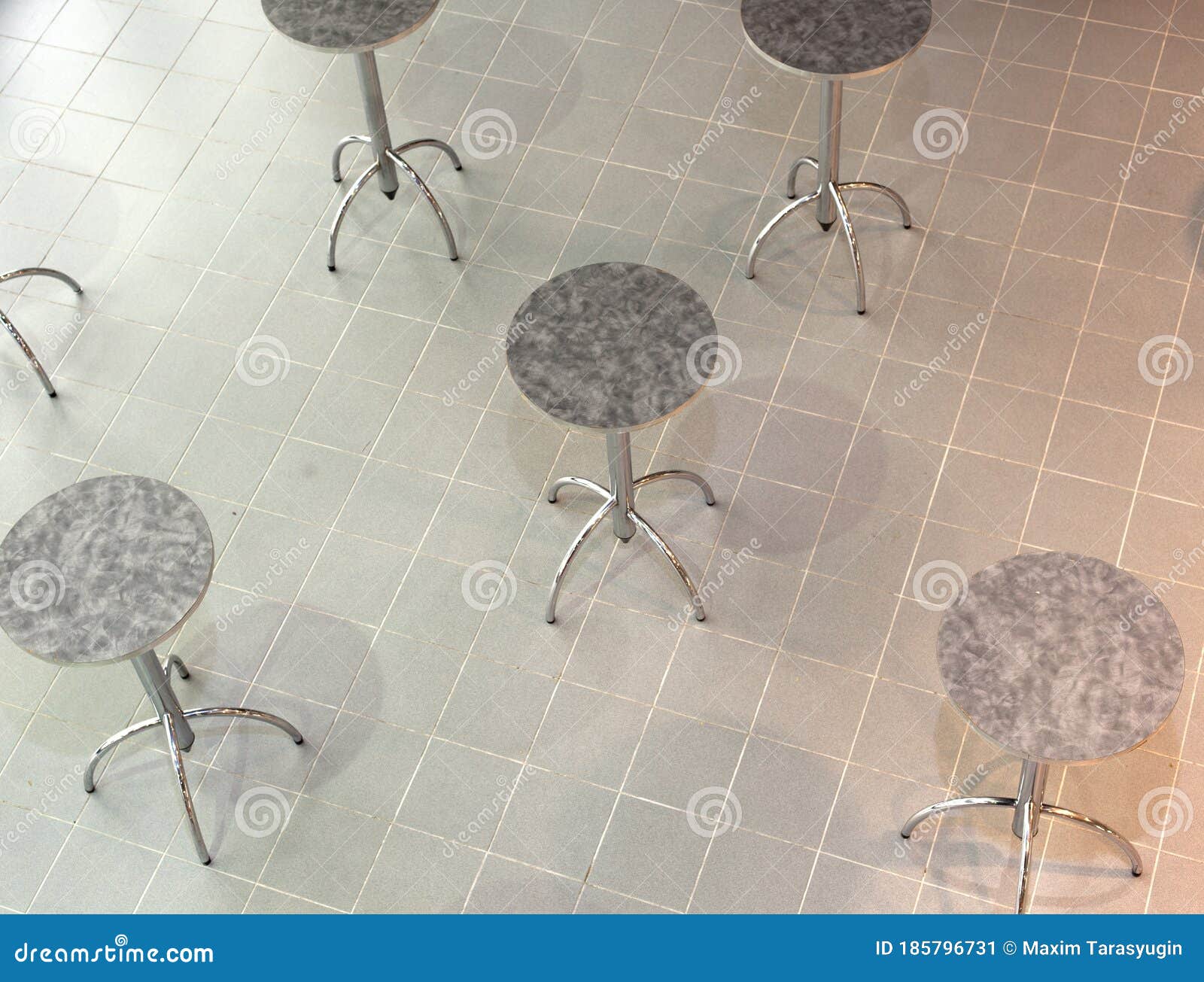 Top View of Cafe Interior with Armchairs and Round Tables Stock Image ...
