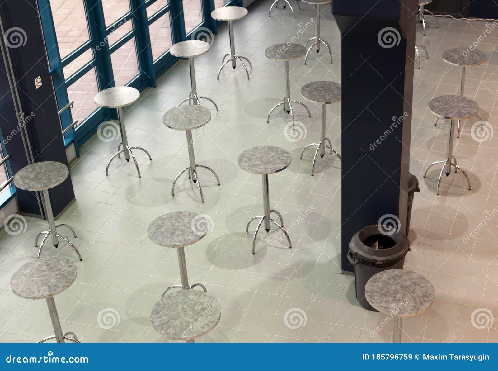 Top View of Cafe Interior with Armchairs and Round Tables Stock Image ...