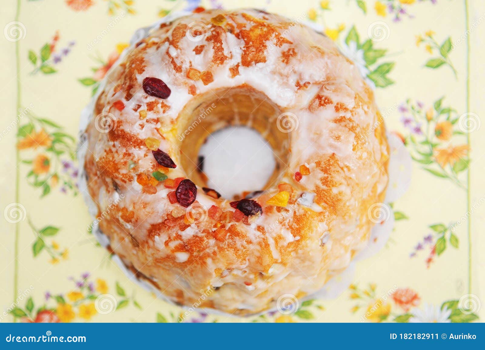 Top view of cake stock image. Image of glazed, fruits - 182182911