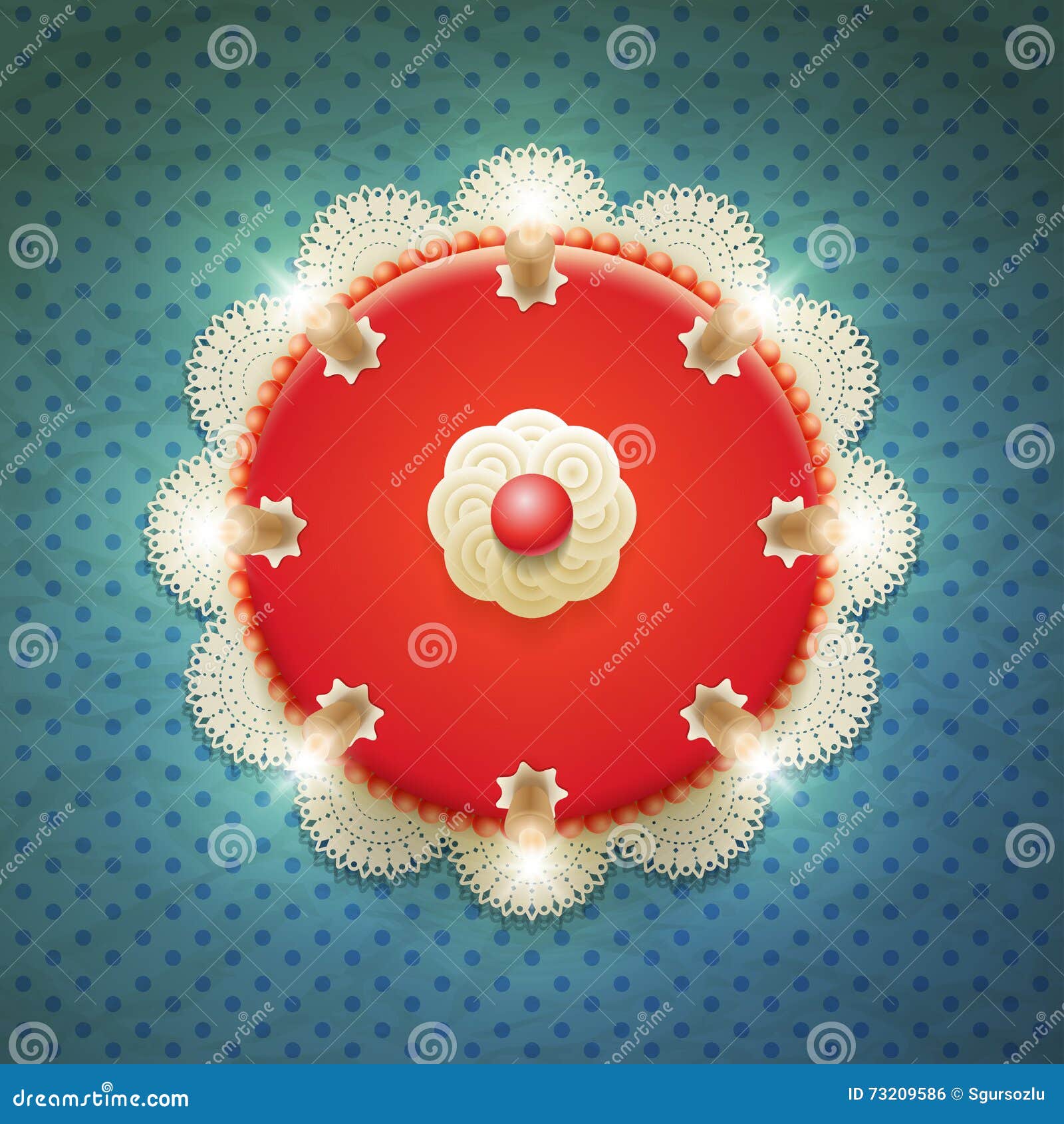 Top view cake stock vector. Illustration of message, texture - 73209586