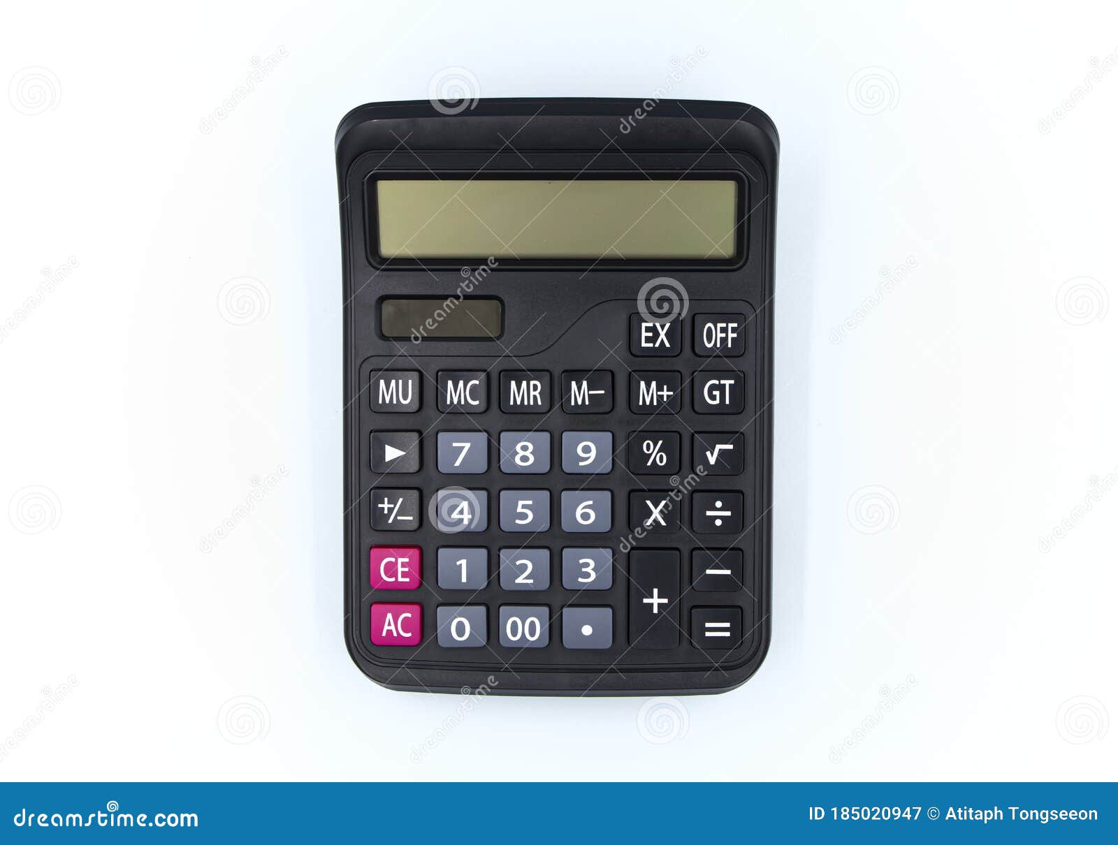 Top View Calculator Digital Black Isolated White Background Stock Image ...