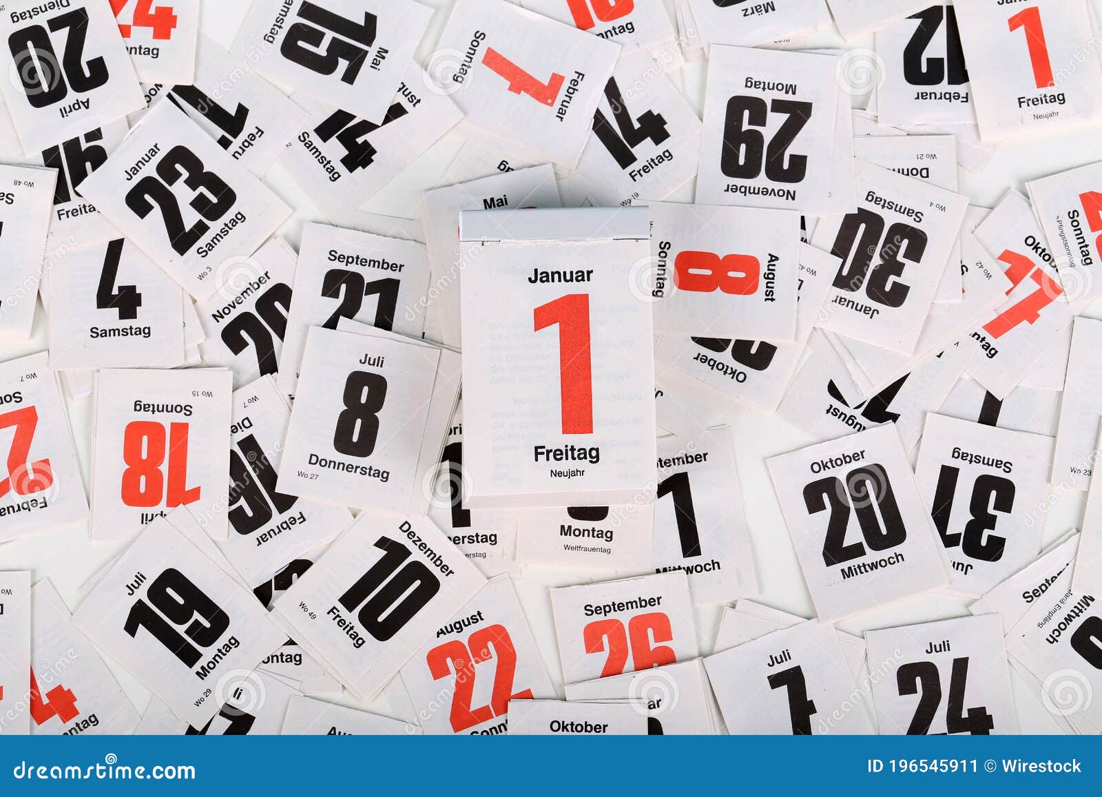 Top View of Calendar Sheets Scattered on the Table Stock Image - Image ...