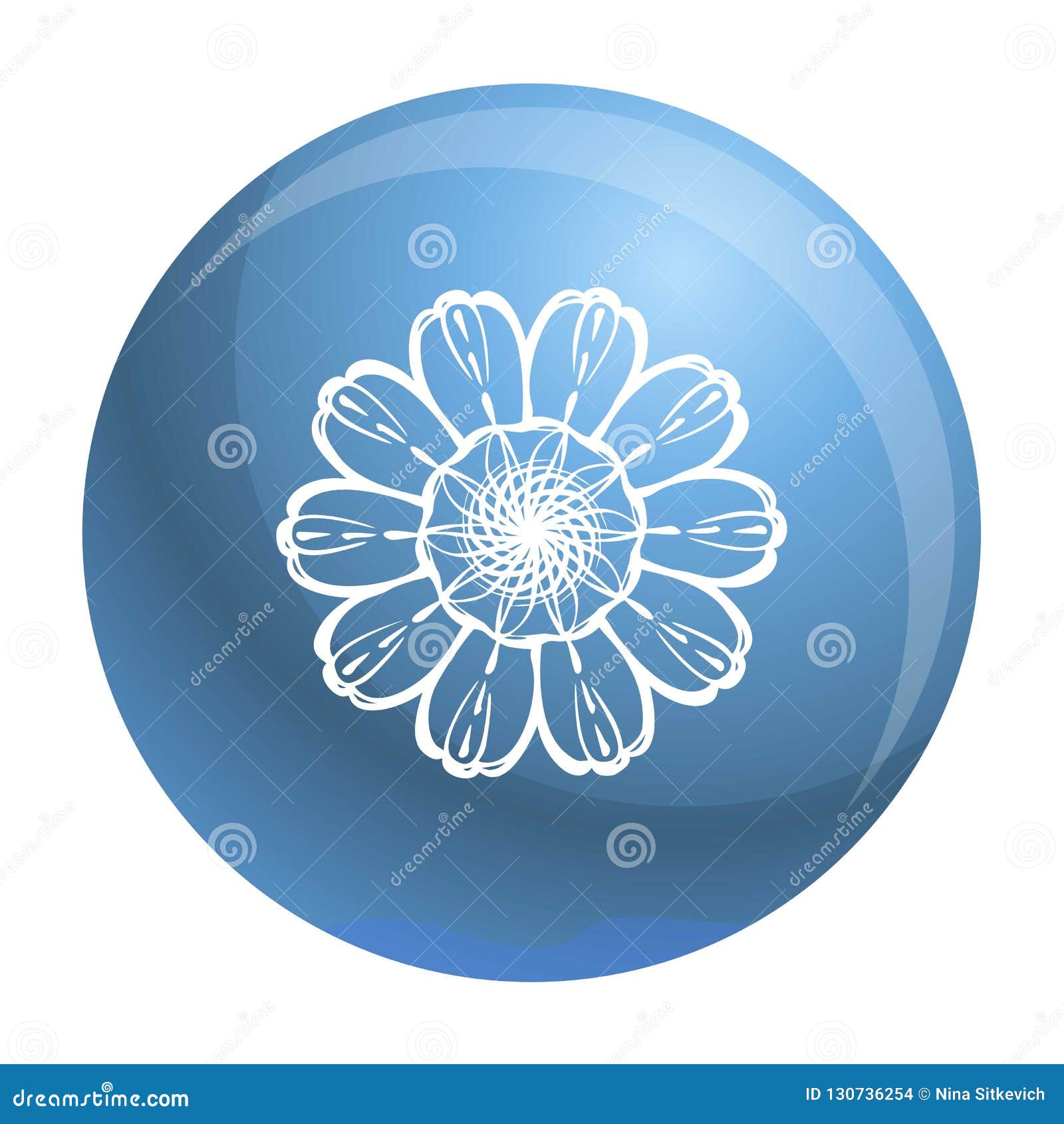 Top View Calendula Icon, Simple Style Stock Vector - Illustration of ...