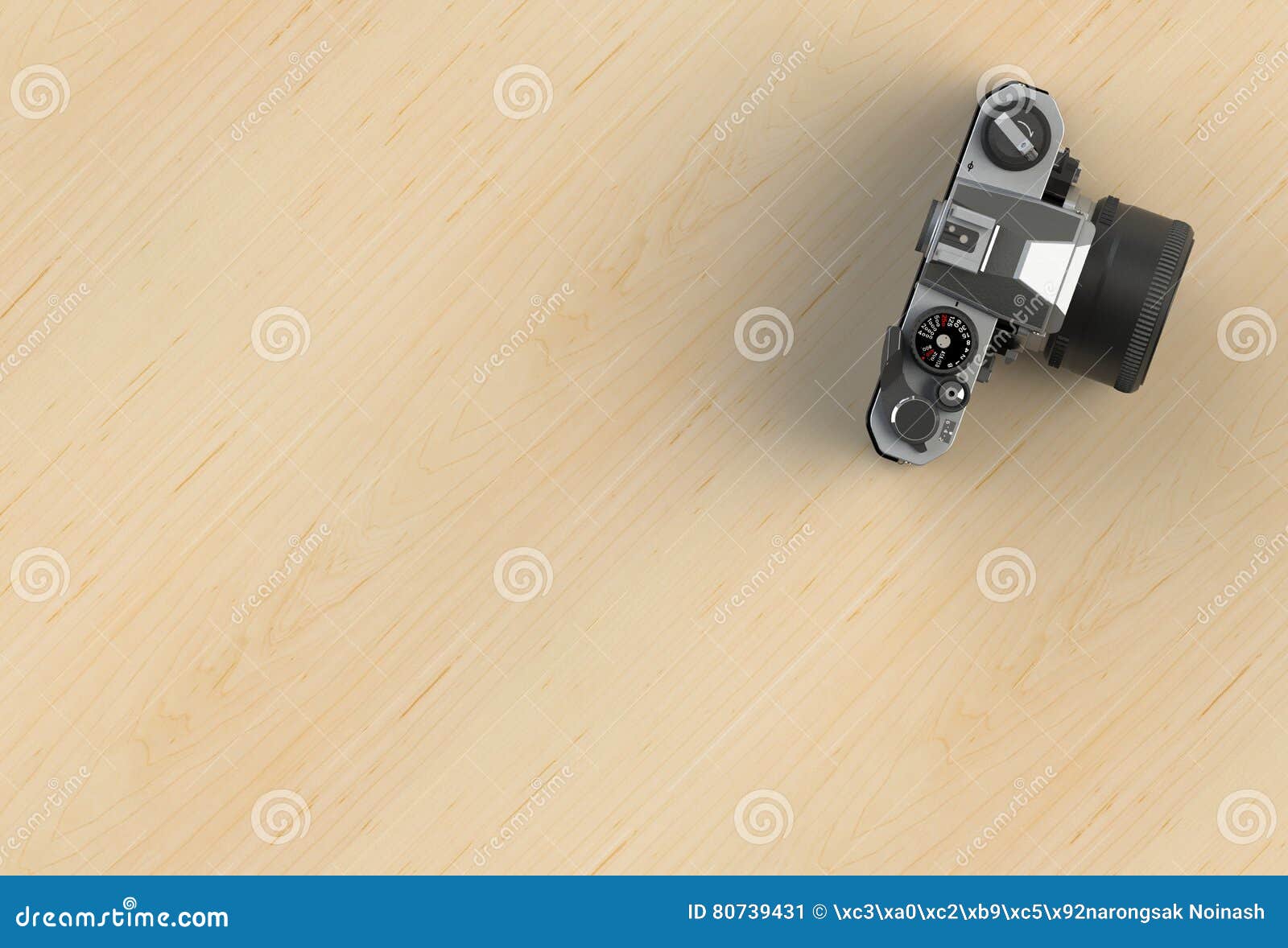 Top View of Camera on Wooden Table Stock Illustration - Illustration of ...