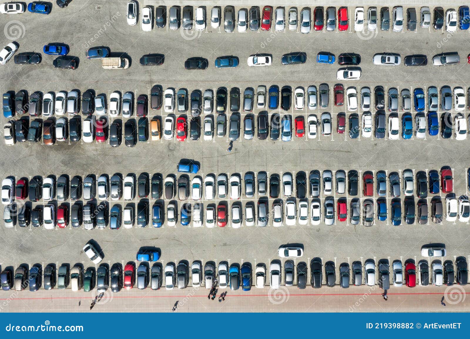 Top view of car parking stock photo. Image of drive - 219398882