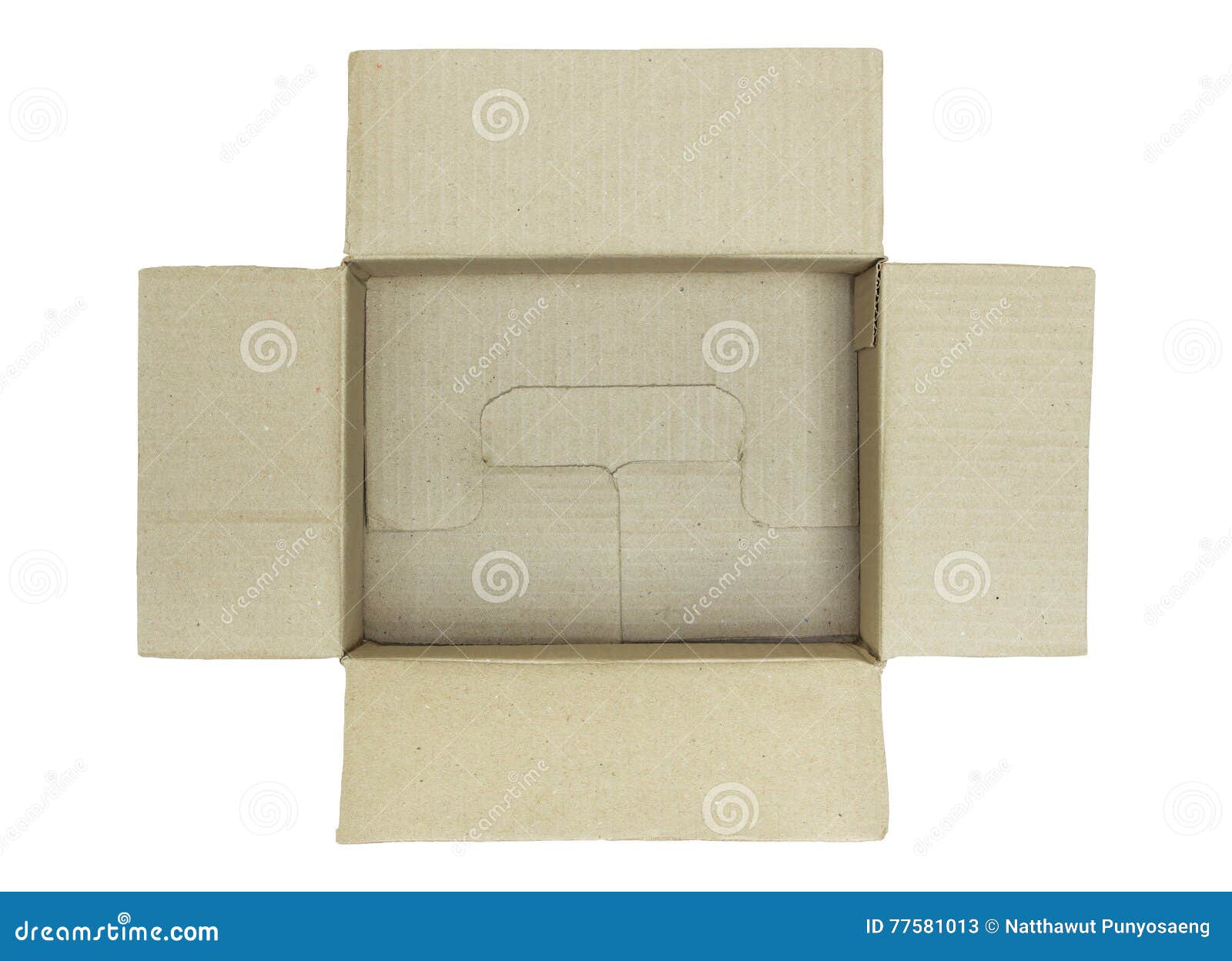 Top View of Cardboard Box Isolated on White Stock Image - Image of ...