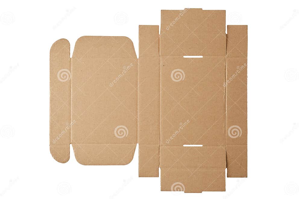 Top View of Cardboard Box in the Unfolded Form Stock Photo - Image of ...