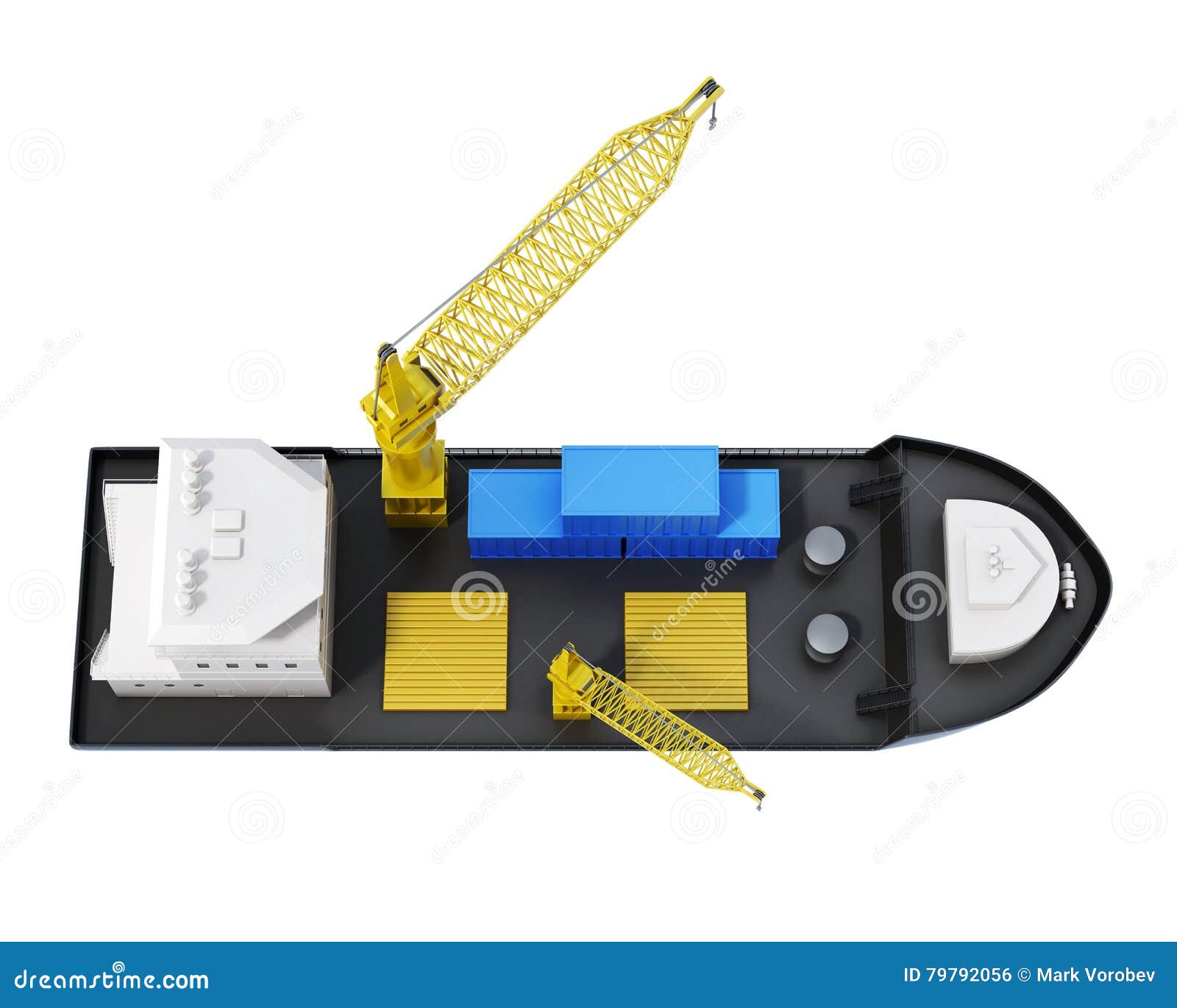 Top View Of Cargo Container Trucks In Differing Colors Royalty-Free ...