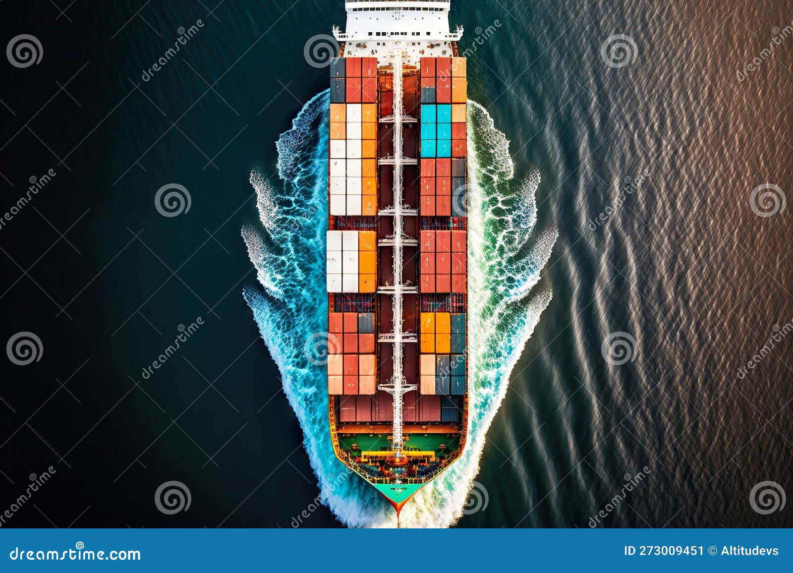 Top View of Cargo Ship with Deck Filled with Containers Stock Image ...