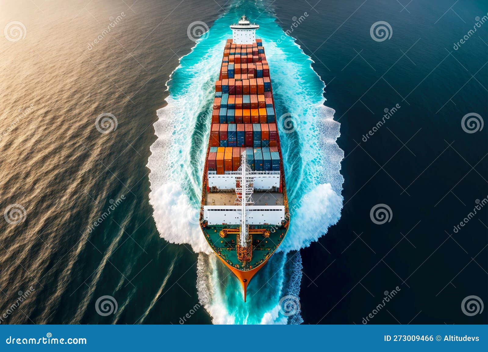 Top View of Cargo Ship with Deck Filled with Containers Stock Photo ...