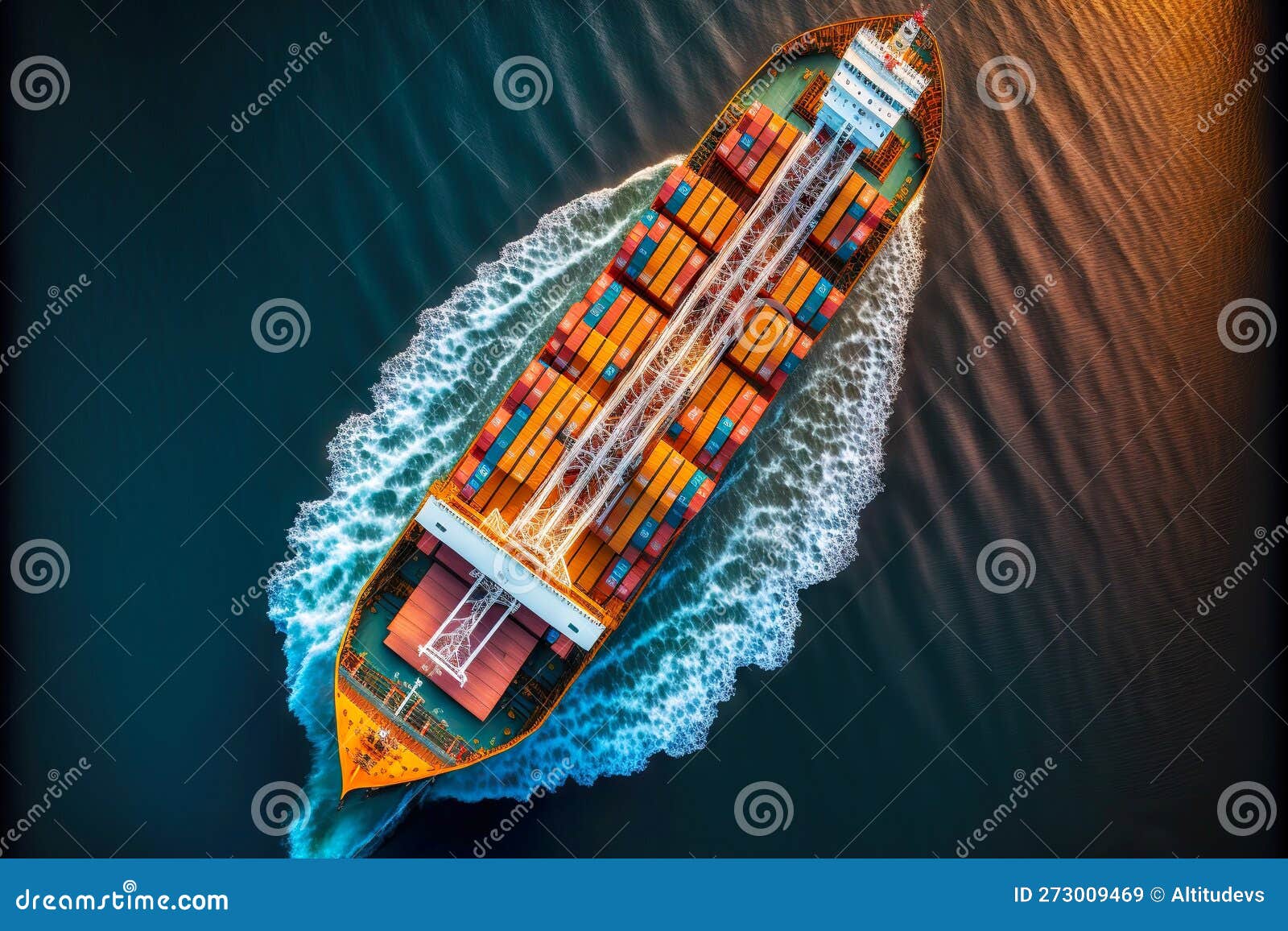 Top View of Cargo Ship with Deck Filled with Containers Stock Image ...