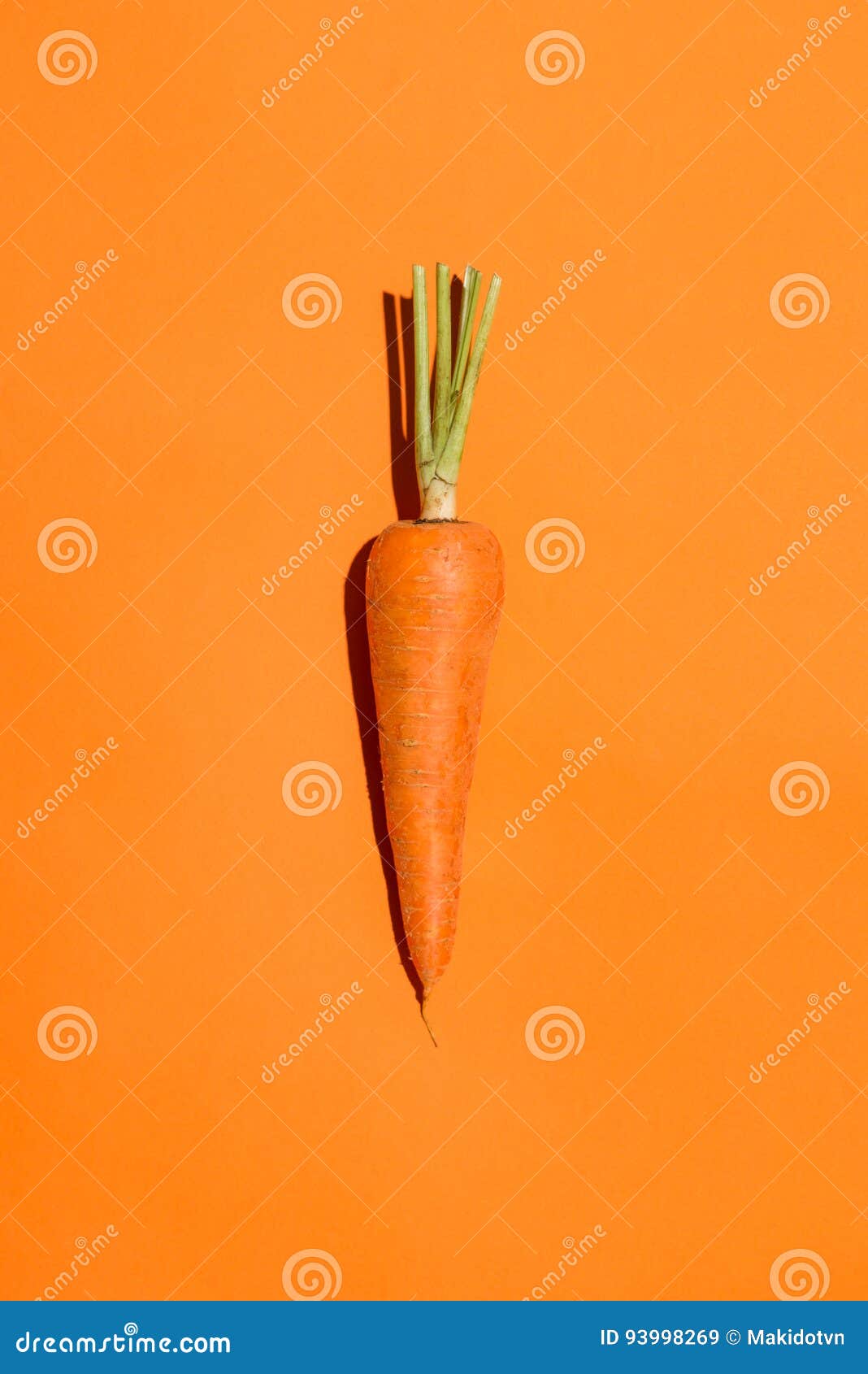 Top View of an Carrot on Orange Background. Stock Image - Image of ...