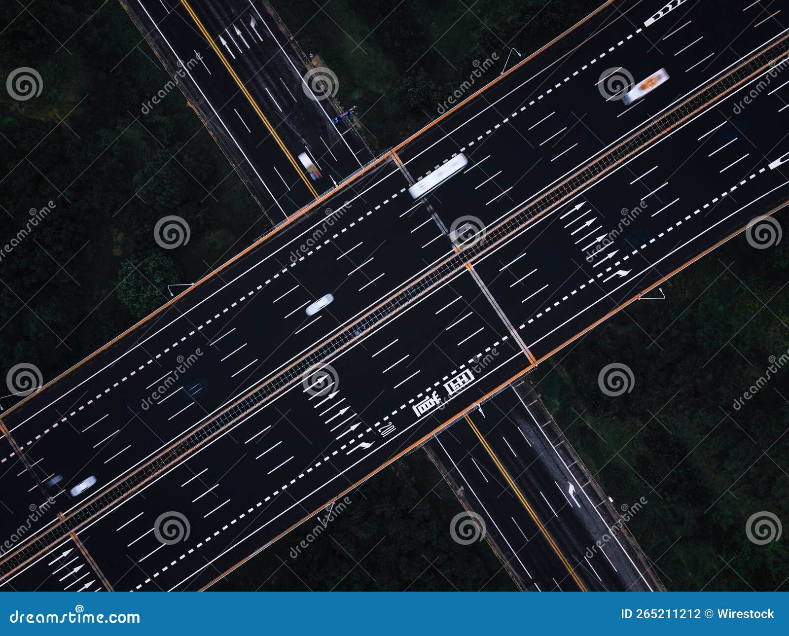 Top View of Cars Driving in Highways Stock Photo - Image of asphalt ...