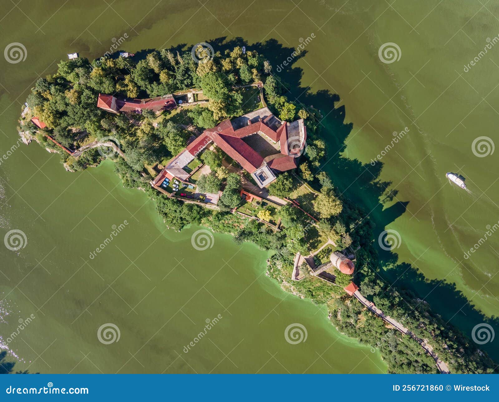 Top View of a Castle between Two Rivers Stock Photo - Image of nature ...