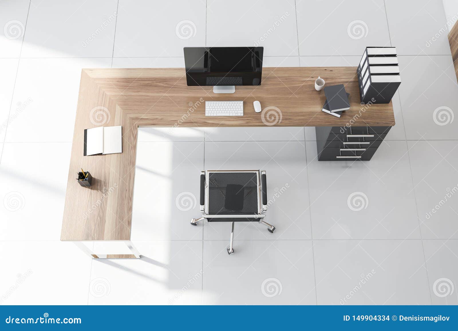 Top View of CEO Office Table Stock Illustration - Illustration of ...
