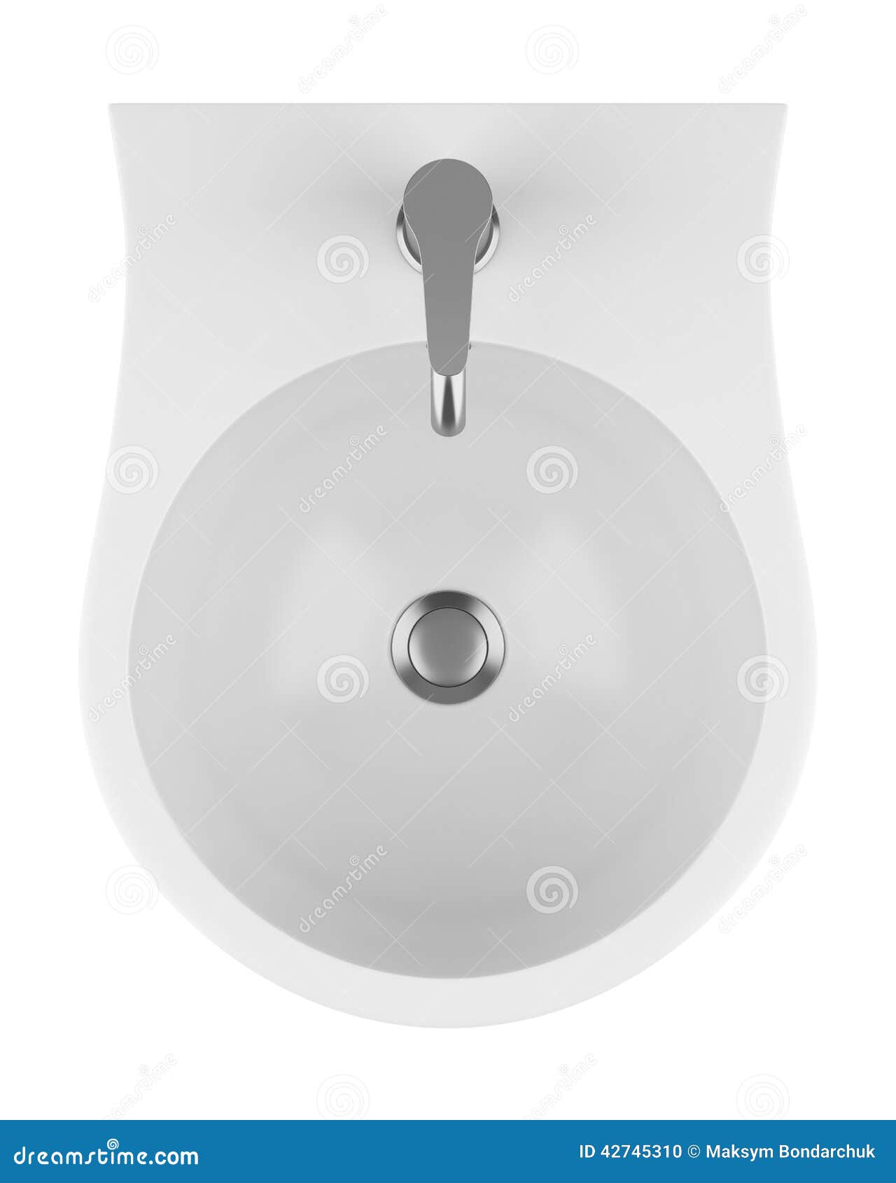 Top View of Ceramic Bidet Isolated on White Stock Illustration ...