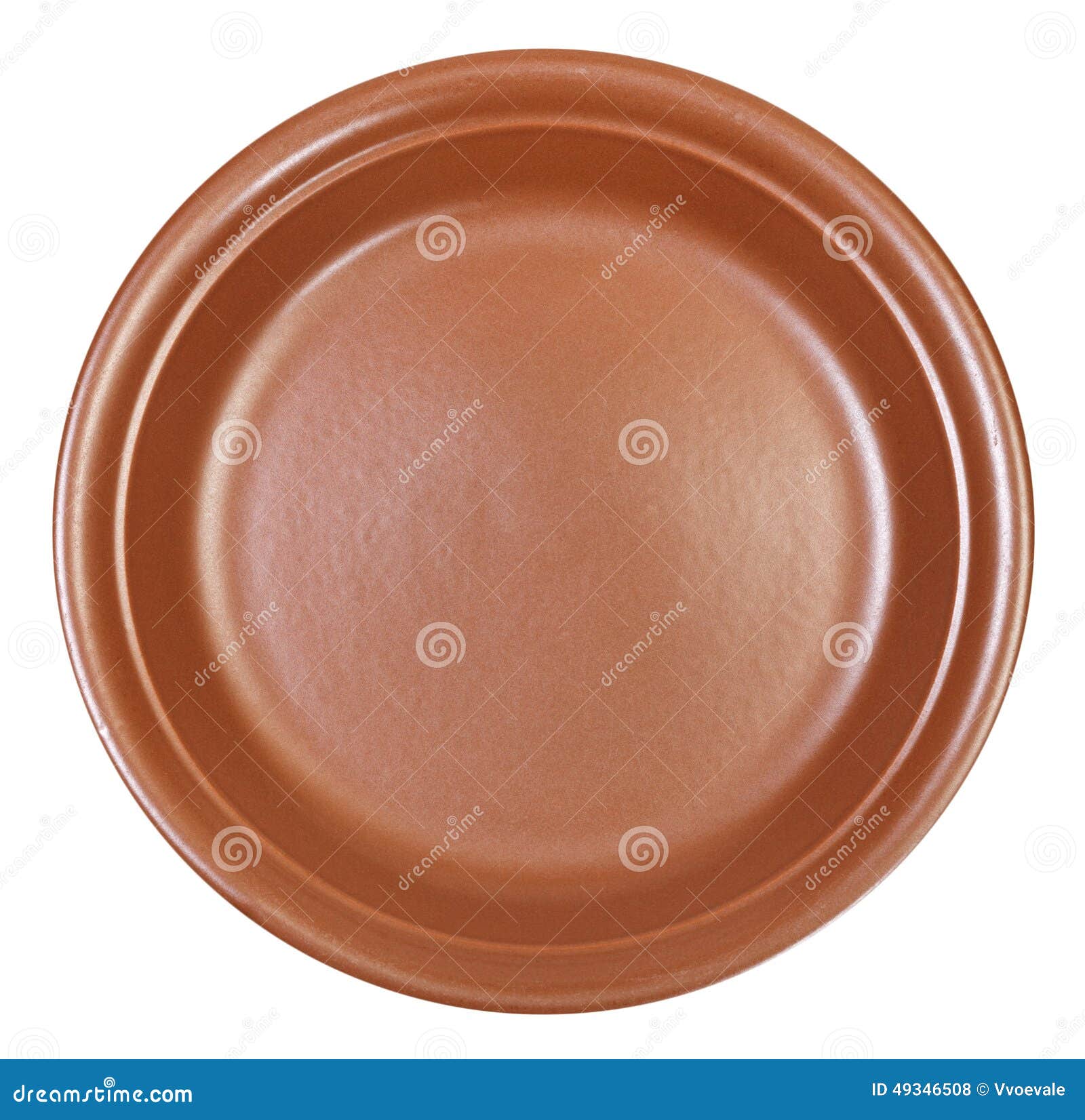 Top View of Ceramic Brown Dinner Plate Isolated Stock Photo - Image of ...