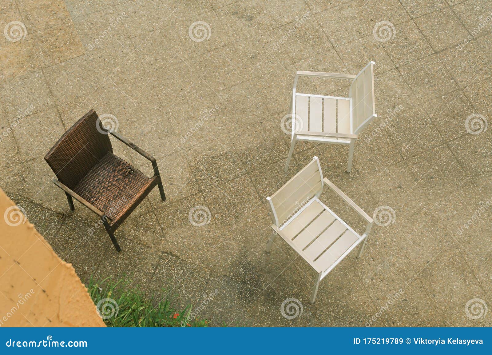 Top View of Chairs Standing in a Free Order Stock Image - Image of seat ...